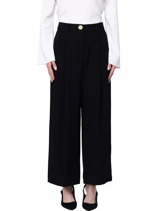Armani Exchange Wide Leg Tailored Trousers - Black