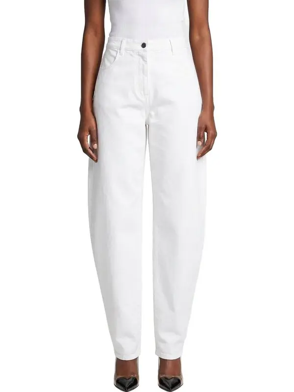 Alaïa Cotton Denim Baggy Jeans - White
