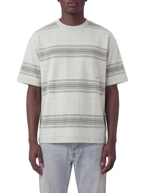 Nanamica Striped Cotton Blend T-shirt - Grey
