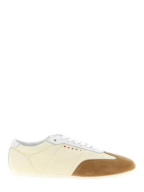 Marni Paneled Leather And Suede Trainers - Multicolor