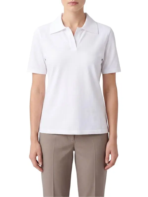 ROBERTO COLLINA Viscose Blend Polo Shirt - White