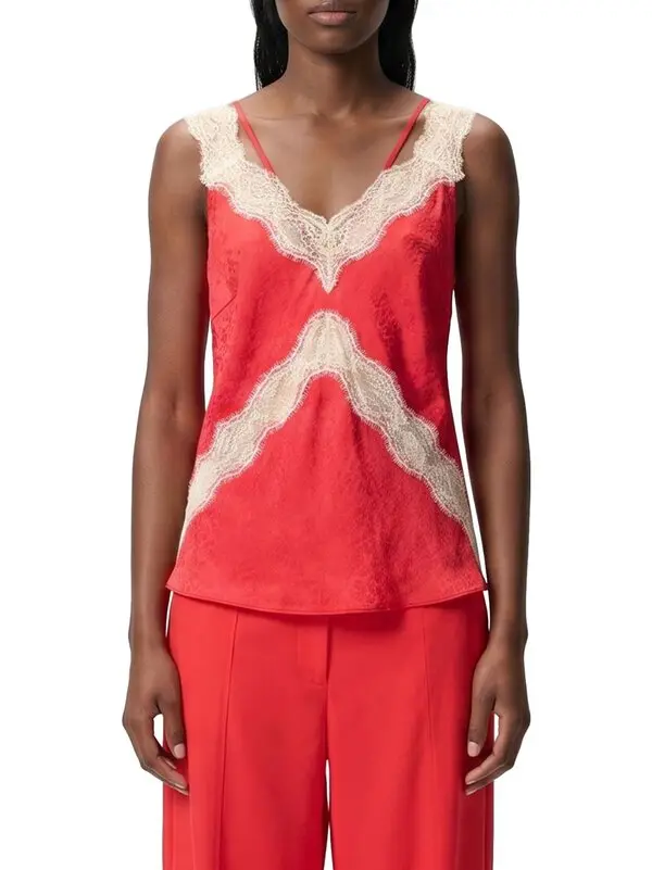 Pinko Lace Trimmed Camisole - Red