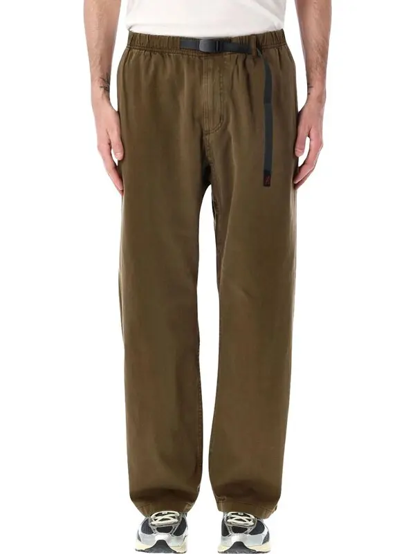Gramicci Cotton Trousers With Drawstring Waist - Mud