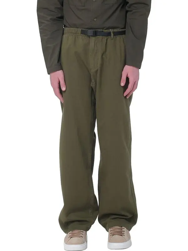 Gramicci Cotton Trousers With Drawstring Waist - Olive