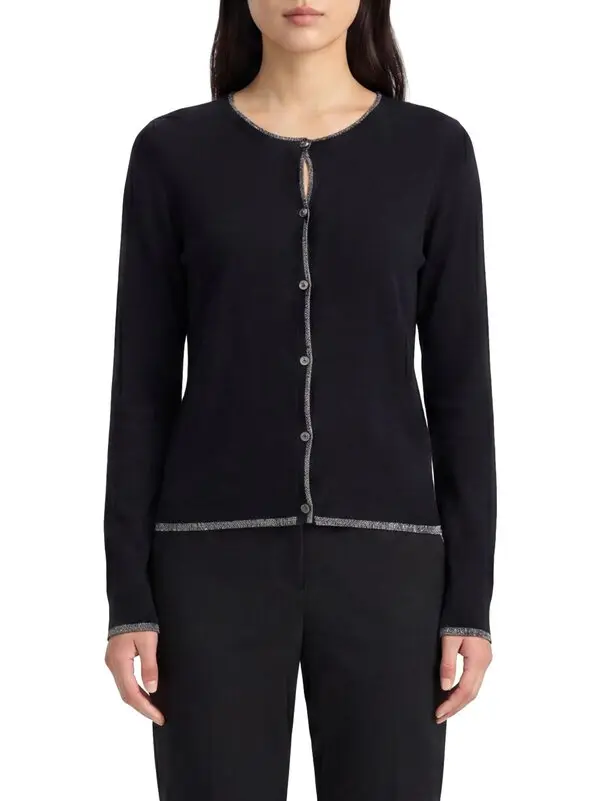 Liu Jo Slim Fit Cardigan With Contrast Trims - Black