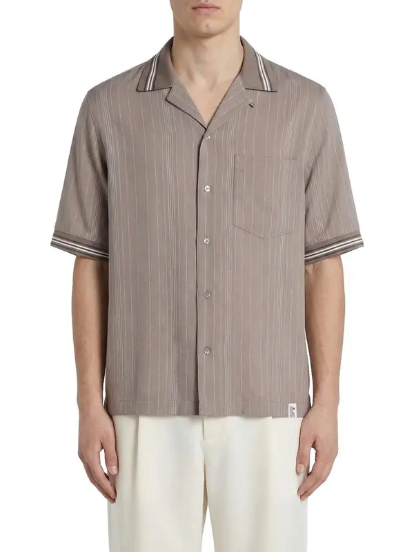 GOLDEN GOOSE Virgin Wool And Viscose Shirt - Camel