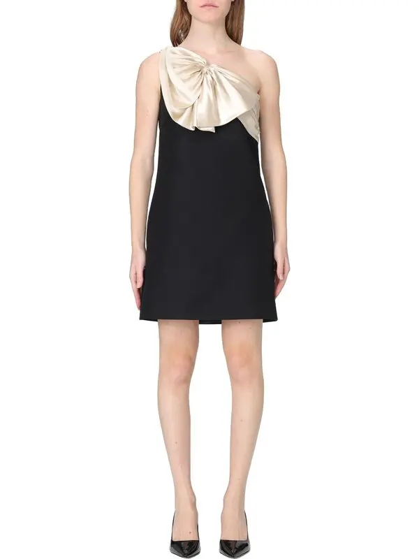 Valentino Garavani One-shoulder Bow Dress - Black