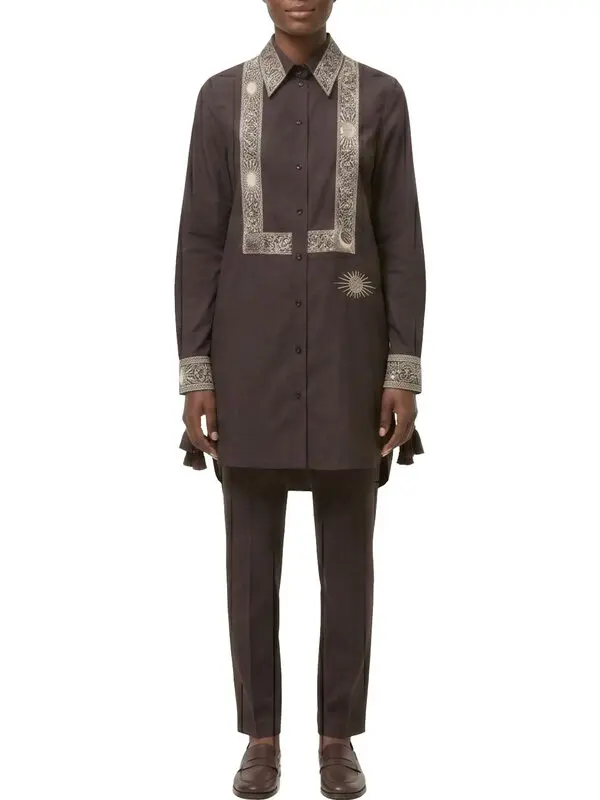 Burberry Embellished Shirt Dress - Burnt