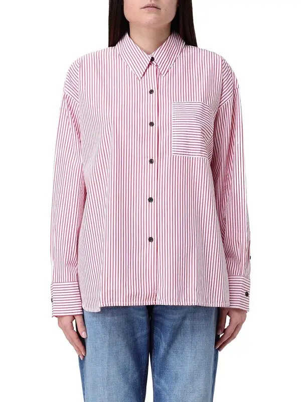 Barbour Striped Cotton Shirt With Pointed Collar And Pocket - Red