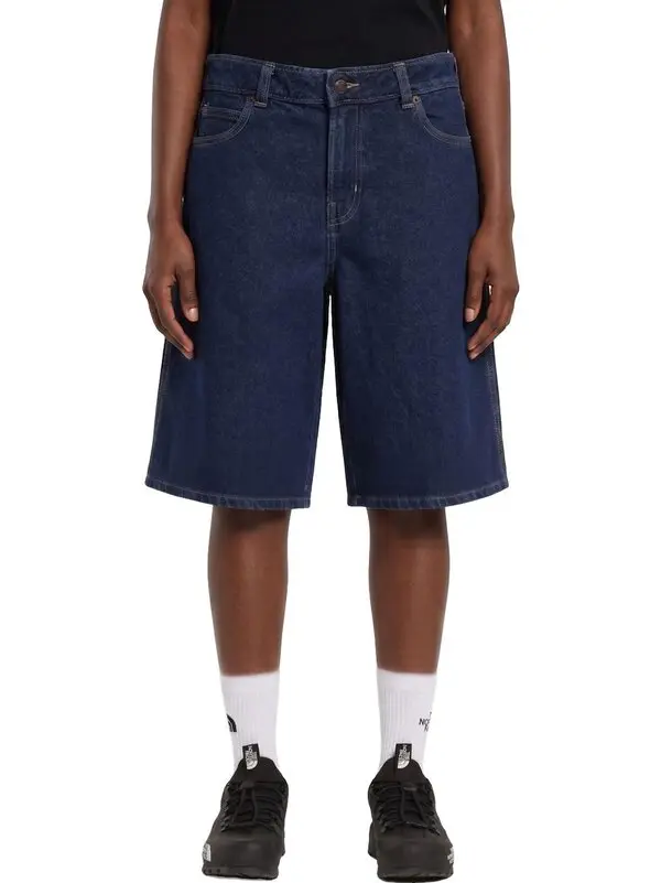 Dickies High-waisted Knee-length Denim Shorts - Blue