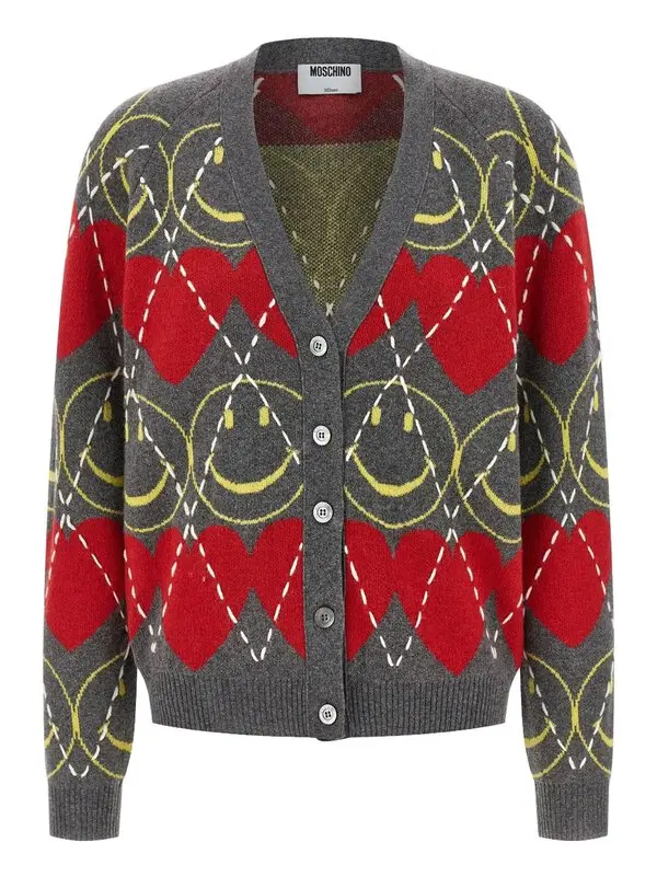Moschino Jacquard Knit Cardigan - Multicolor