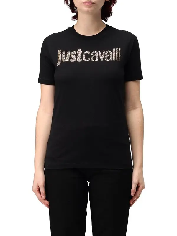 Just Cavalli Embellished Logo T-shirt - Black