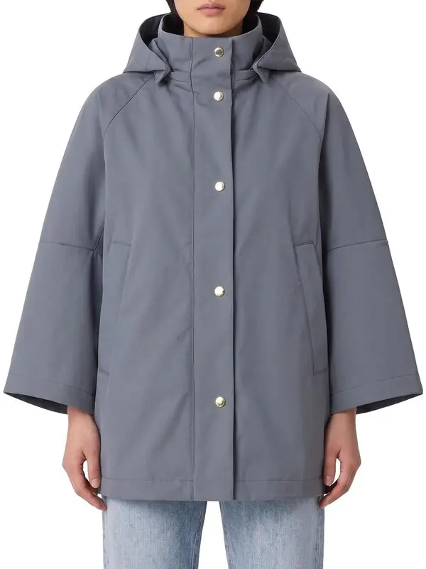 MOORER Technical Fabric Windbreaker Jacket - Blue