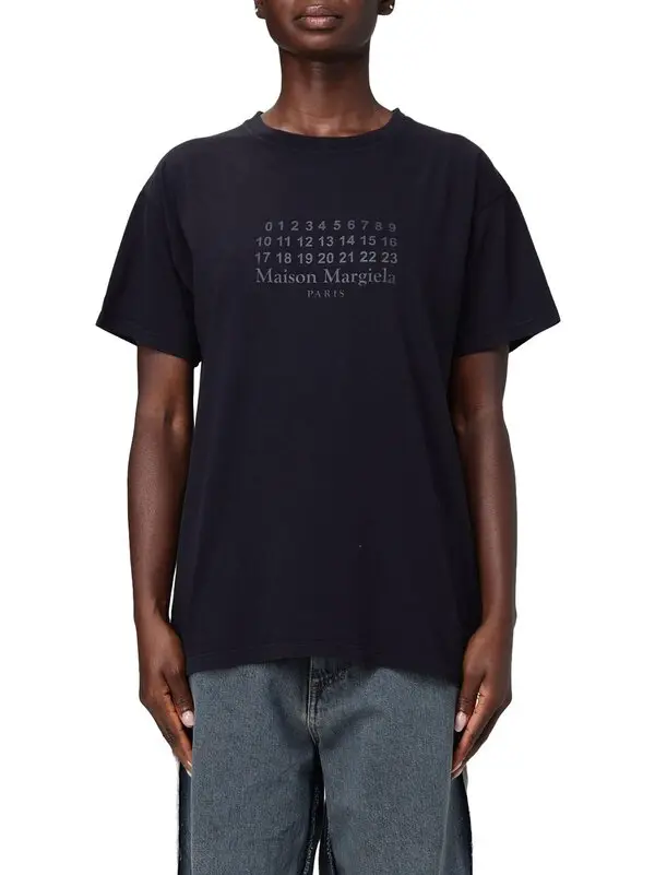 MAISON MARGIELA T-shirt With Numeric Print - Black