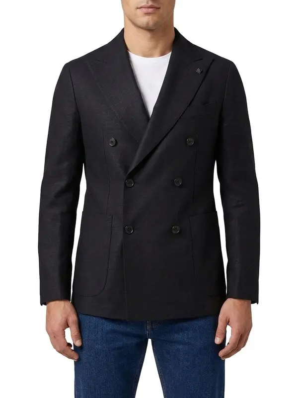 Tagliatore Double-breasted Virgin Wool Blend Blazer - Blue