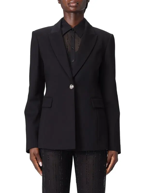 Liu Jo Single Breasted Blazer With Classic Collar - Black