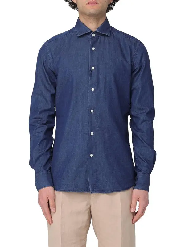 GLANSHIRT Cotton Casual Shirt - Blue