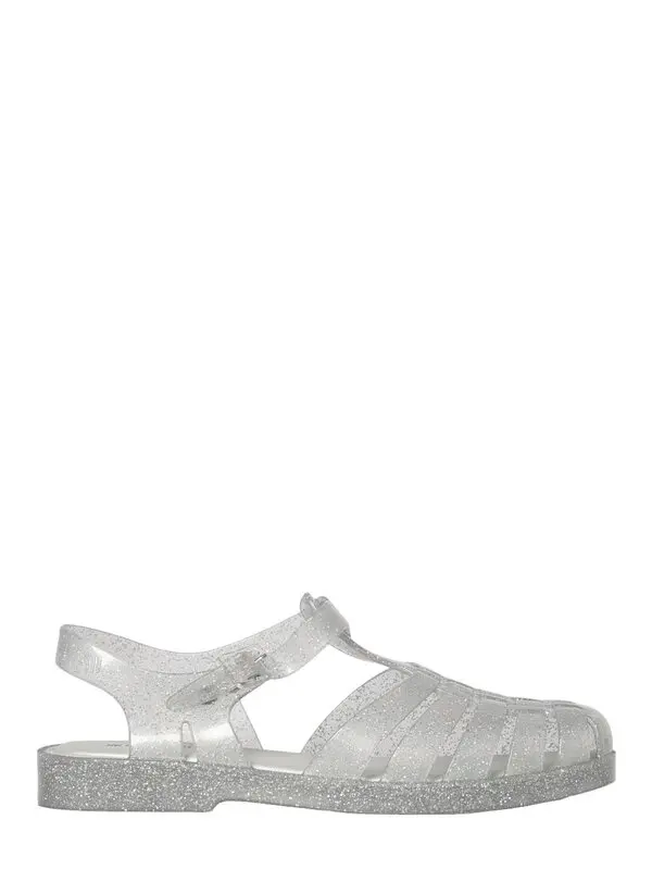Melissa Glitter Pvc Fisherman Sandals With Low Heel - Silver