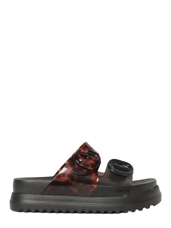 Melissa Cozy Slide Platform Sandals With Tortoiseshell Detail - Black