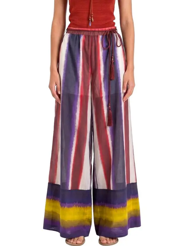 TWINSET Printed Fabric Wide Leg Palazzo Pants - Multicolor