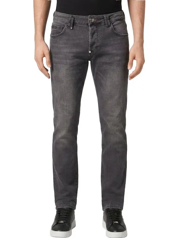 Philipp Plein Five-pocket Skinny Fit Stretch Jeans - Grey