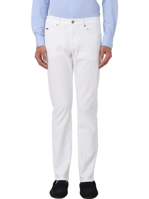BOSS Tailored Stretch Trousers - White
