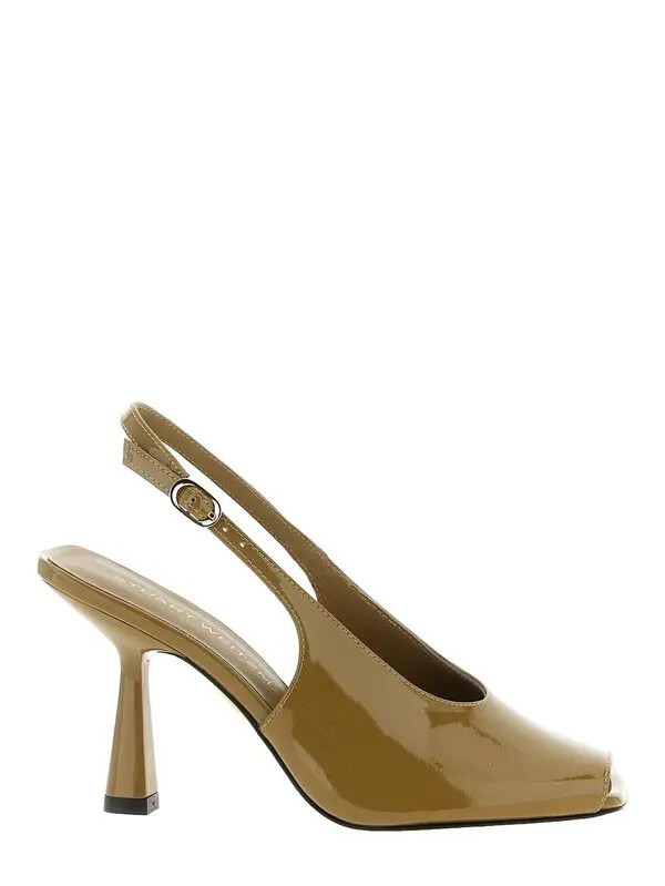 STUART WEITZMAN Val Patent Leather Slingback Sandals - Green