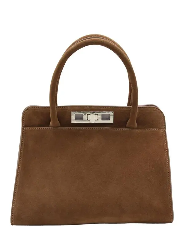 Fabiana Filippi Suede Bag With Turn Lock Closure - Brown