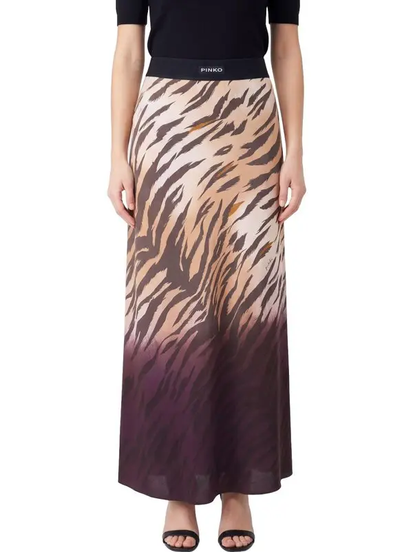 Pinko Printed Satin Maxi Skirt - Multicolor