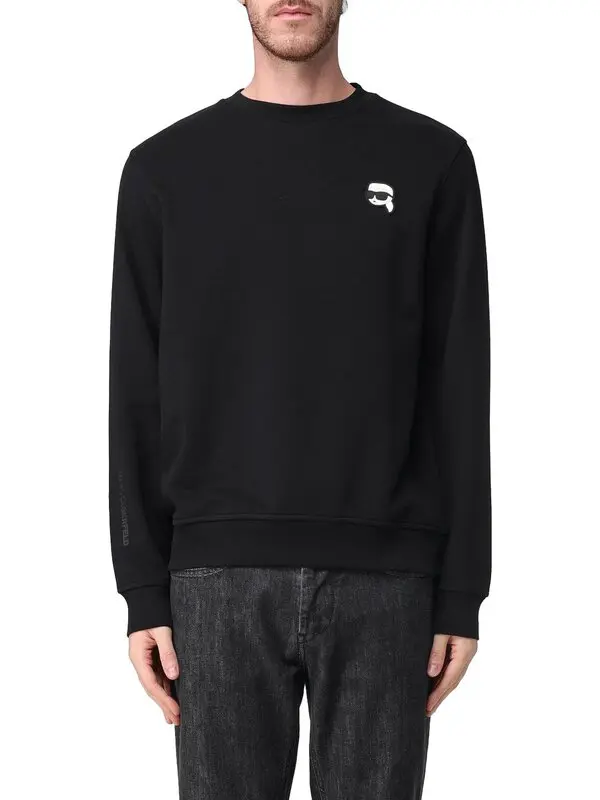 Karl Lagerfeld Crewneck Sweatshirt With Logo Detail - Black