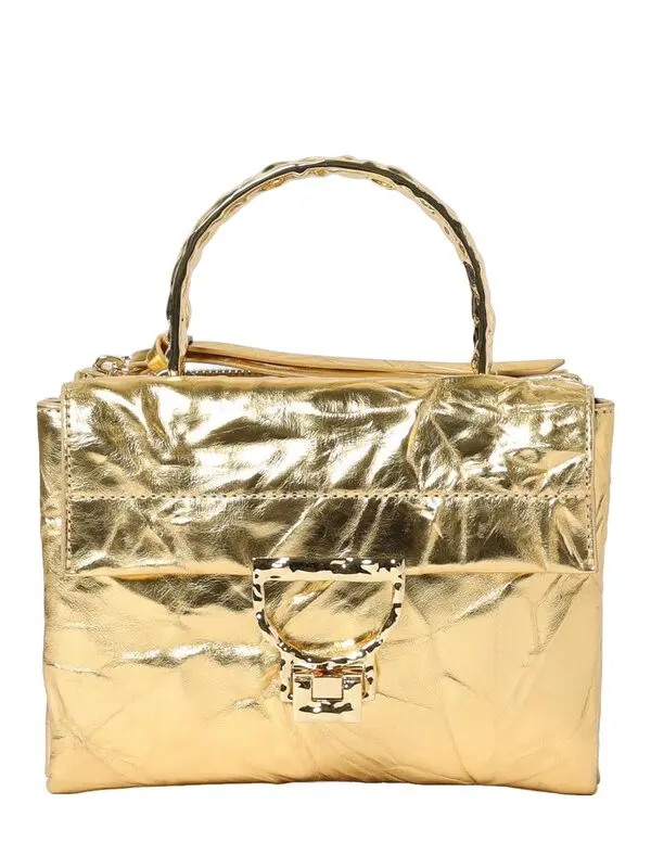 COCCINELLE Metallic Leather Top Handle Bag - Grey