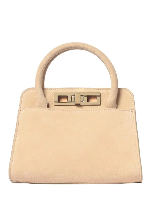 Fabiana Filippi Suede Day Bag With Twist Lock Closure - Beige