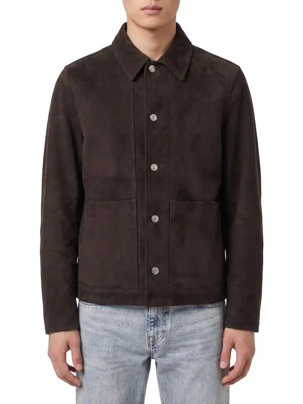 GIORGIO BRATO Suede Shirt Jacket - Brown