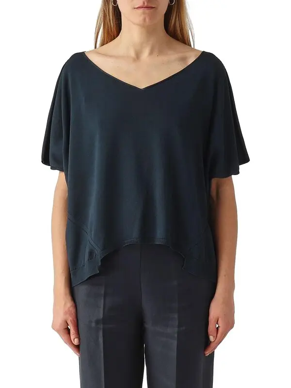 Liviana Conti Viscose Blend Knit Top - Blue