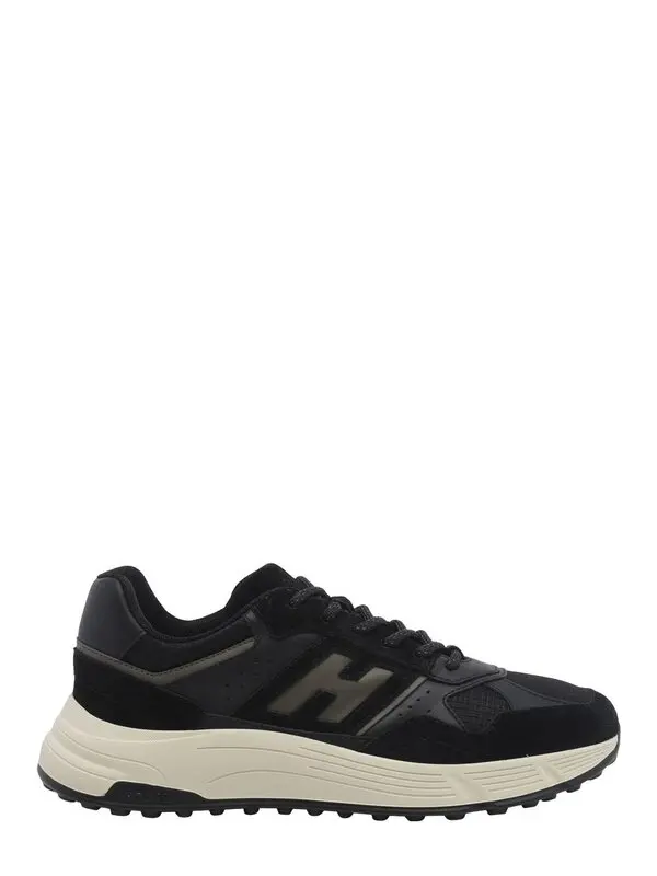 Hogan Hyperlight Leather And Nylon Sneakers With Chunky Sole - Black