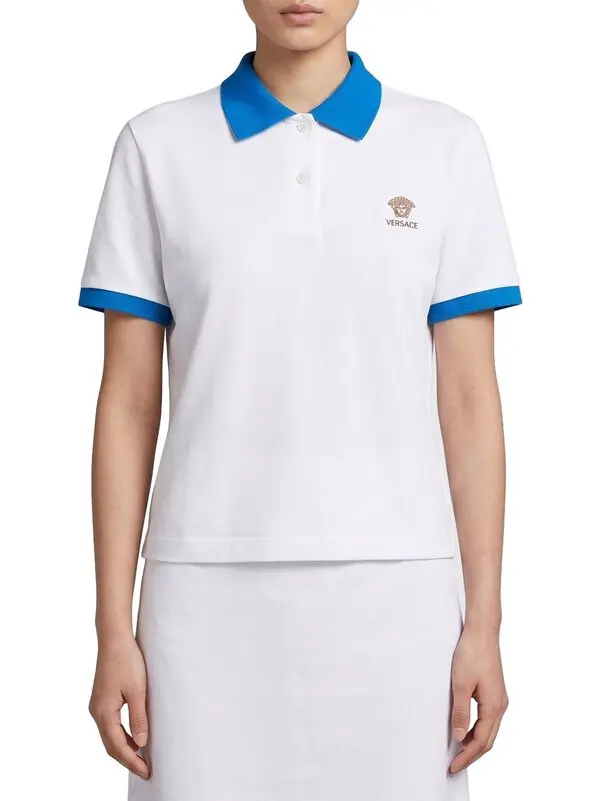 Versace Medusa Cotton Polo Shirt - Blue