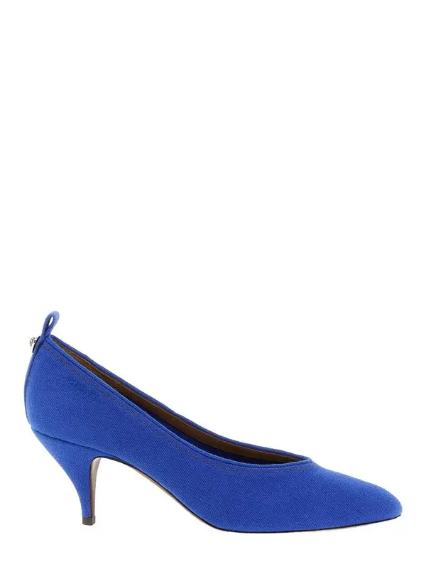 Versace Tina Cotton Twill Pumps - Blue