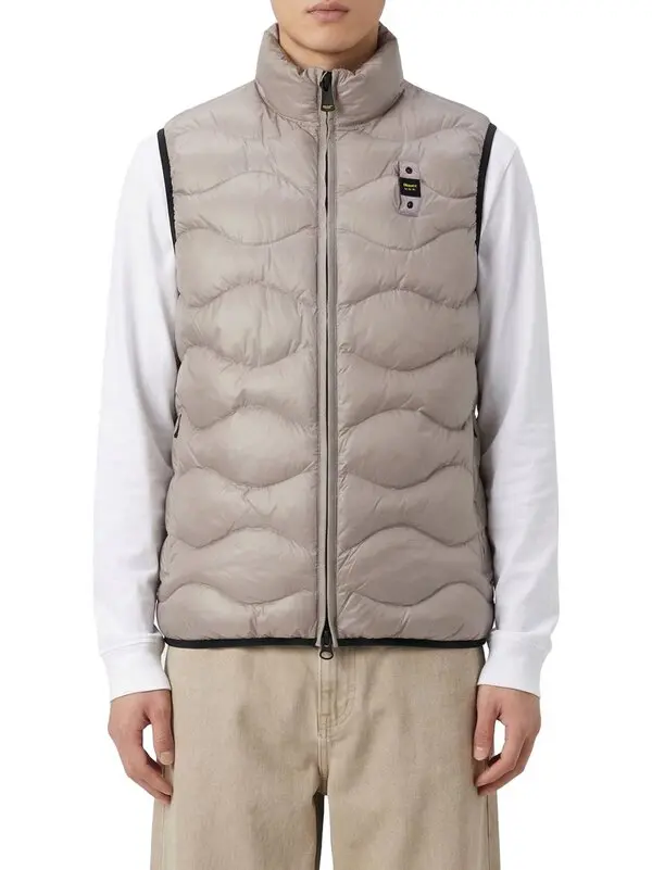 BLAUER. Quilted And Padded Technical Vest - Grey
