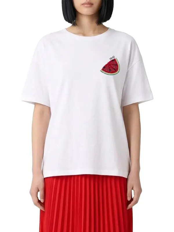 Liu Jo Cotton T-shirts With Logo - Red