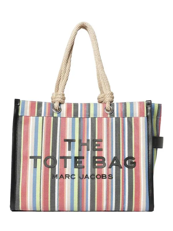 Marc Jacobs Large Tote Bag Multicolor Stripes - Beige