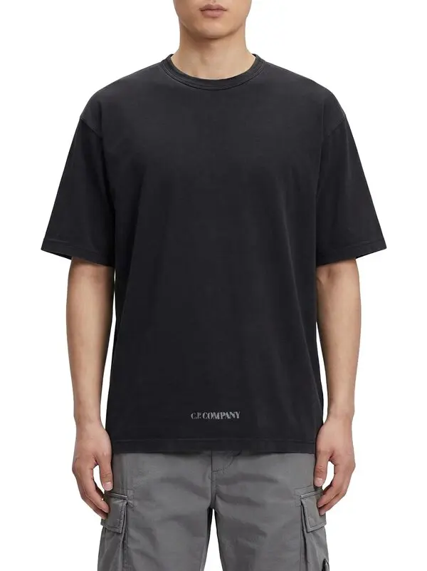 C.P. COMPANY Cotton T-shirt With Logo - Black