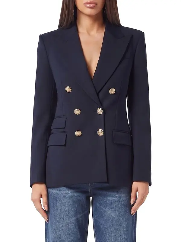 Philipp Plein Double Breasted Blazer With Embellished Teddy Bear Motif - Navy