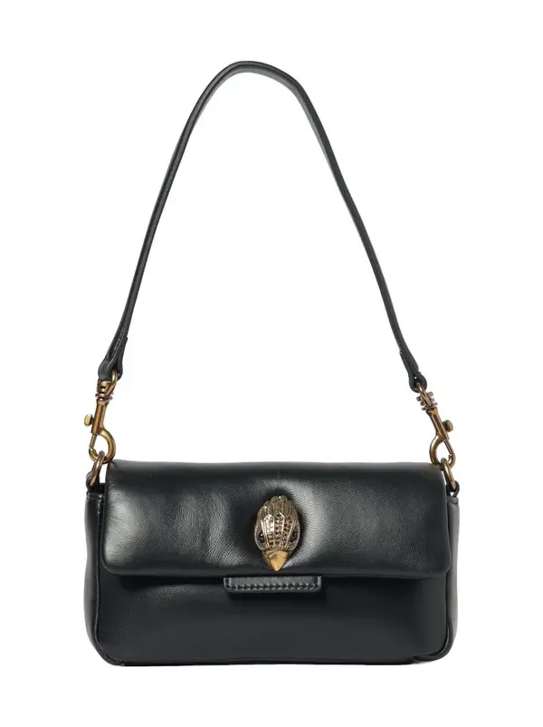 Kurt Geiger Oxford Mini Bag In Smooth Leather With Rhinestone Logo - Black