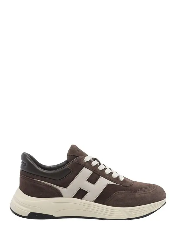Hogan Hyperlight Suede Leather Sneakers With Chunky Sole - Brown