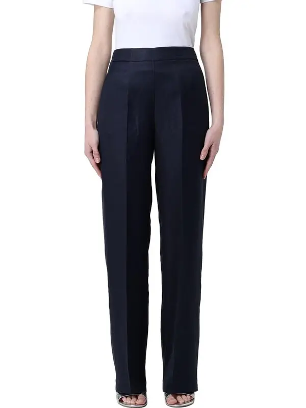 Liviana Conti Cesira Linen Blend Tailored Trousers - Black