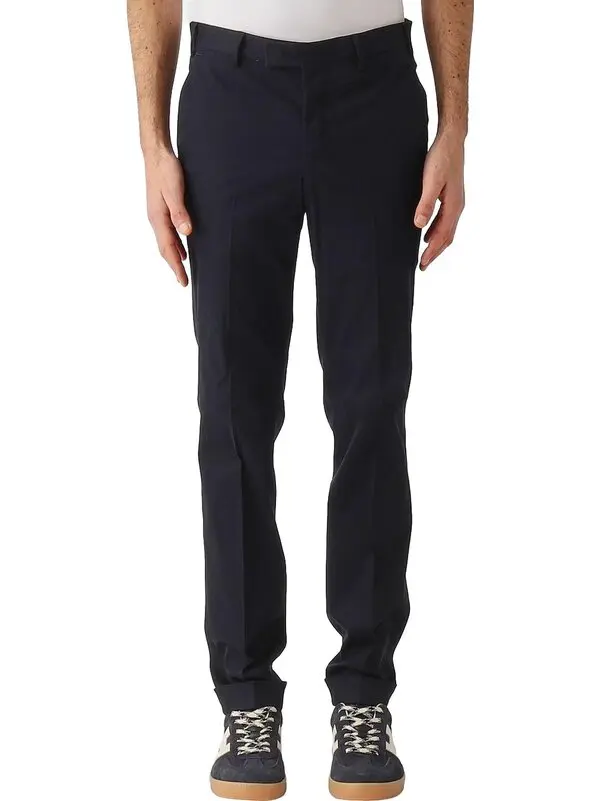 PT TORINO Cotton And Silk Chino Trousers - Navy