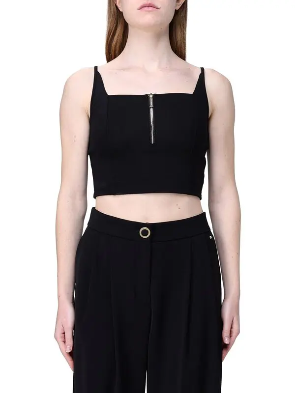 Armani Exchange Zip-up Cropped Top - Black