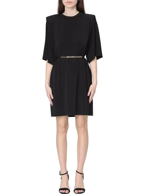 Pinko Crêpe Mini Dress With Belt - Black