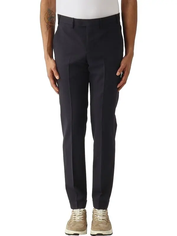 PT TORINO Stretch Virgin Wool Tailored Trousers - Navy
