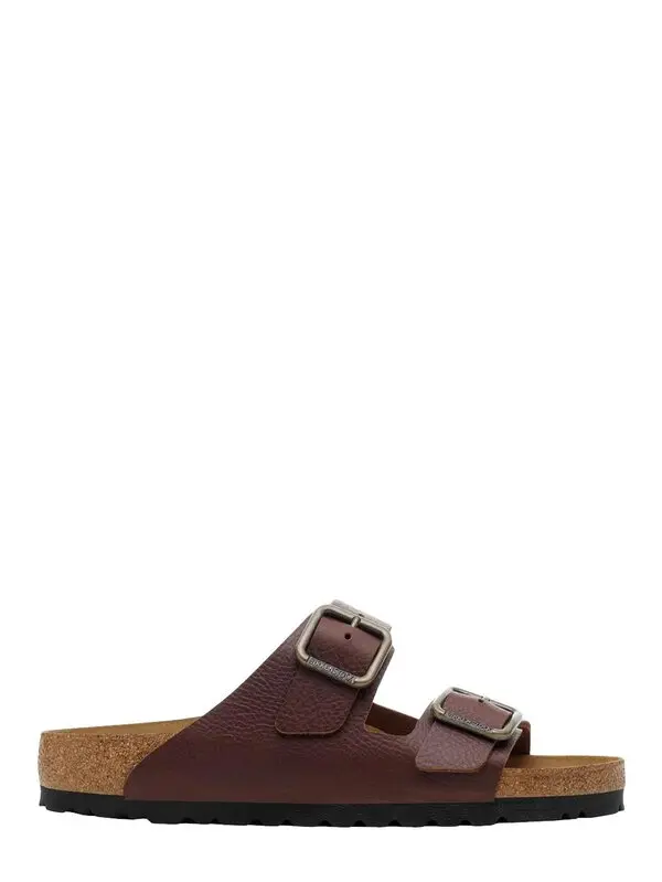 BIRKENSTOCK Arizona Hammered Leather Sandals - Brown